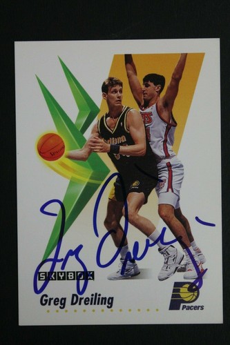 Greg Dreiling Indiana Pacers Kansas Signed 1991 Skybox #111 Autographed ...