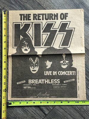 KISS Concert Ad Advert Dynasty Tour LA Forum 1979 11x13 Vintage Kiss ...