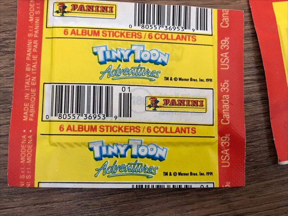 Panini Tiny Toons Vintage 1991 Stickers 10 Sealed Packs | eBay