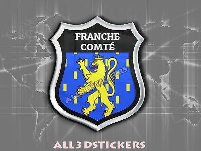 Autocollant Résine 3D Relief Emblème Drapeau Franche-Comté - Adhésif | eBay