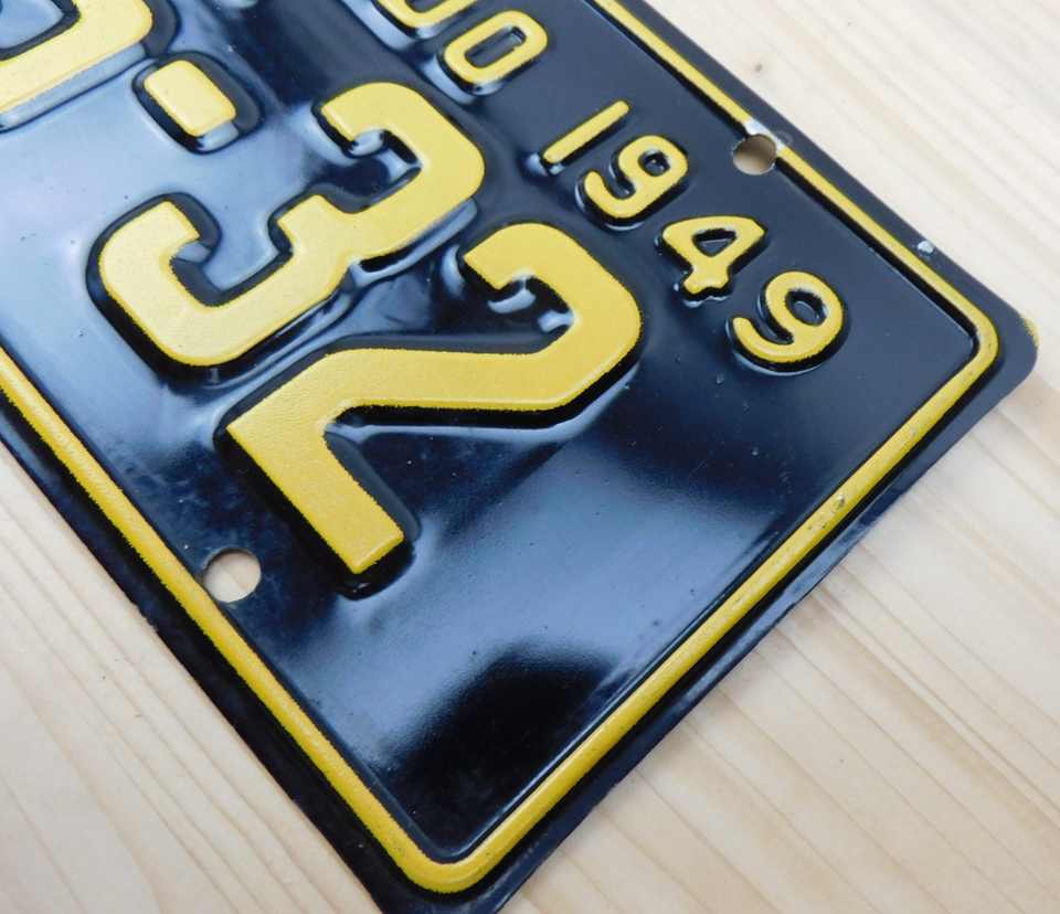 Vintage 1949 Colorado Motorcycle License Plate # 45-32 Kiowa County | eBay