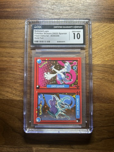 CGC 10 Suicune/Lugia Pokédex Stickers (2022) Flash Editorial 245/249 ...