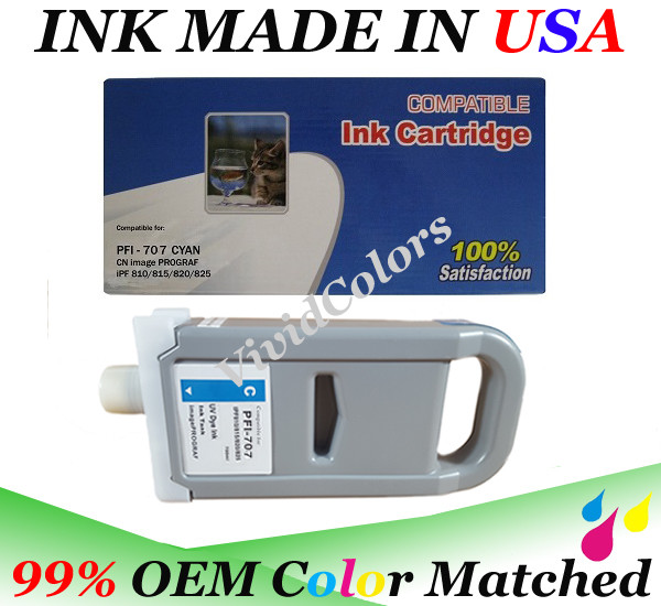 ink Cartridge fits canon PFI-707 cyan iPF 830 840 850 imagePROGRAF ...