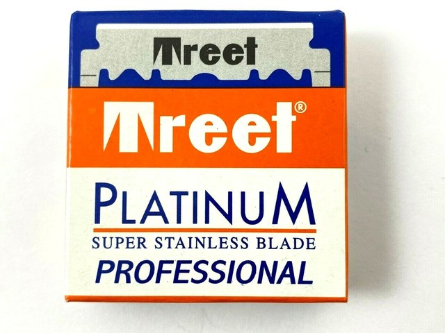 100 Treet Platinum Single Edge Half Razor Blades Shaving Barber Salon ...