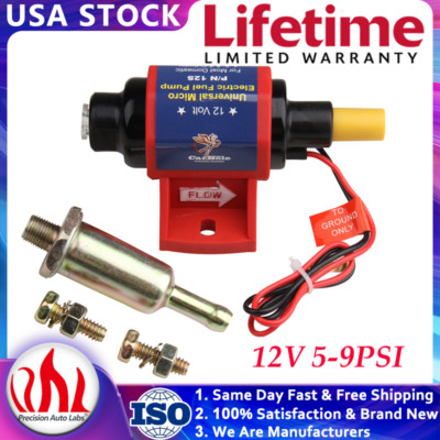 12V Universal Low Pressure 3/8 5-9PSI Micro Fuel Pump Electric Gas ...