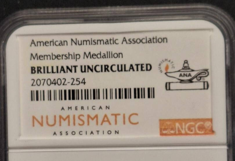 ANA Membership Medallion NGC Brilliant Uncirculated ¼oz .999 Fine ...