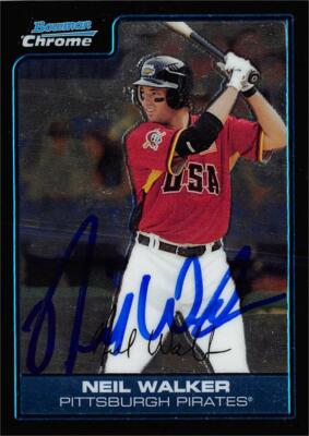 Neil Walker autographed Baseball Card (Pirates) 2006 Bowman Chrome ...
