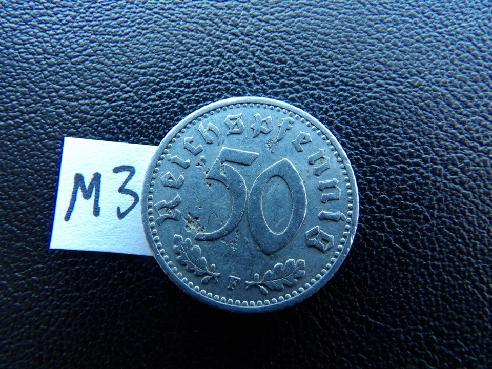 50 penning 1941 F Coin Rare Old WWII Antique Germany 3 Reich SS Nazi ...