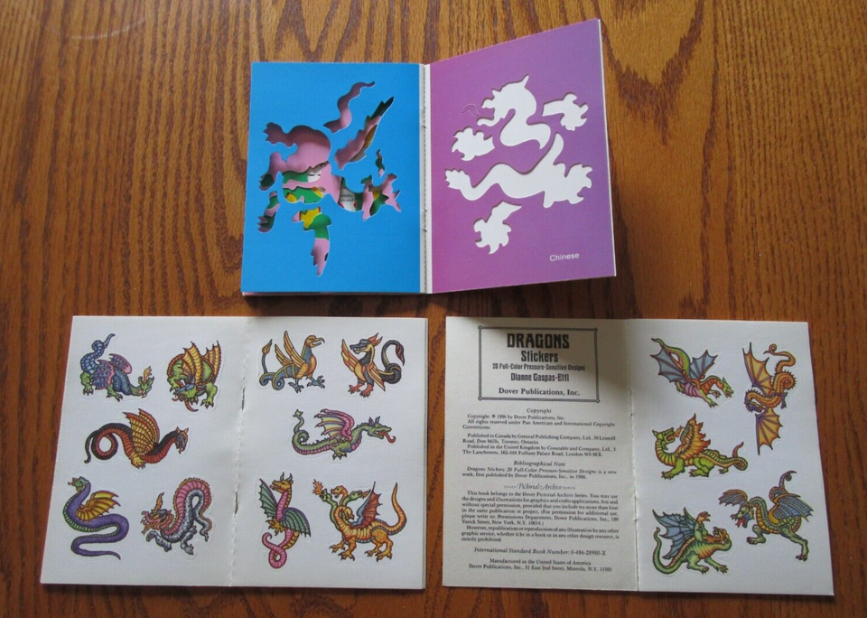 3 Dover Dragons Stickers & Stencils Dianne Gaspas-Ettl /Paul Kennedy ...