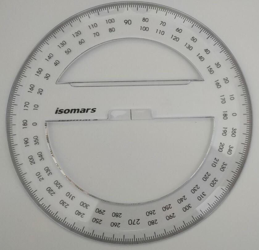 Protractor Full Circle Multi Size 360 Degree Protractor Plastic Math