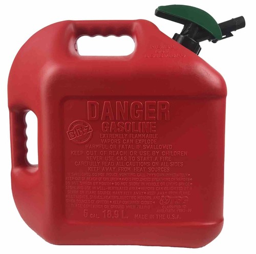Blitz 5 Gal Gas Can 5CXG Fuel Container With Enviro-Flo Safety Locking ...