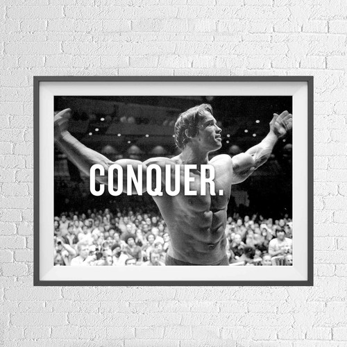 ARNIE ARNOLD SCHWARZENEGGER CONQUER POSTER PICTURE PRINT Sizes A5 to A0 ...