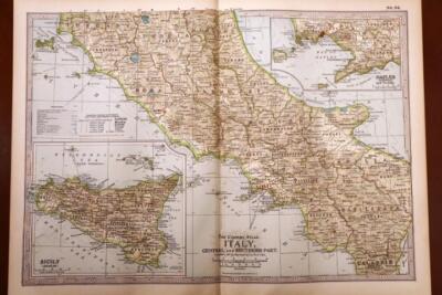 Pre-1900 - Map Of Southern Italy
