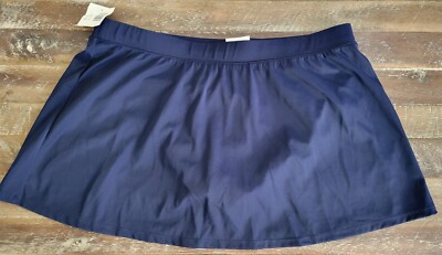 Caribbean Joe Womens Swim Skirt Bottom Coverup Navy Blue Stretch New ...