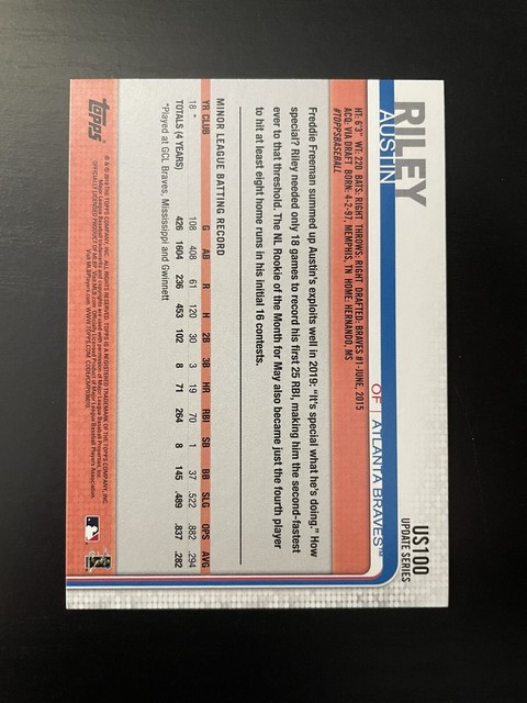 2019 Topps Update Series - 150th Anniversary #US100 Austin Riley (RC ...