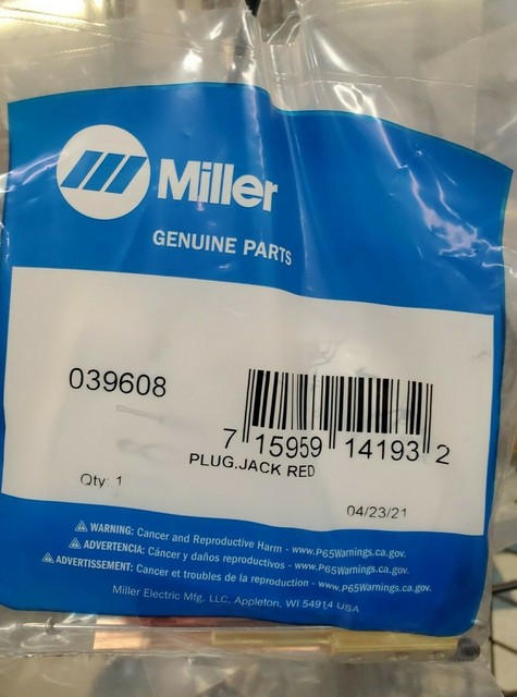 2pc Miller Jack Plug Red 039608 Welder Part for sale online | eBay