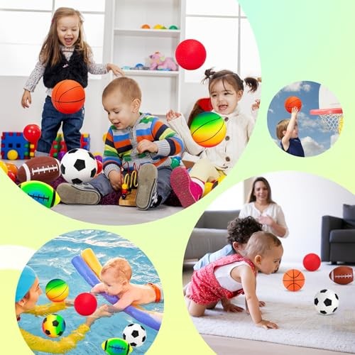 Balls for Toddlers 1-3 3-5, Toddler Toys 7 Pack 5" Small Balls with 5 ...