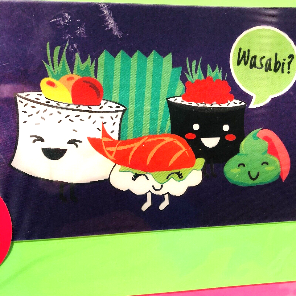 Greeting Card Lenticular Movement Stickers Wasabi Birthday Thank You ...