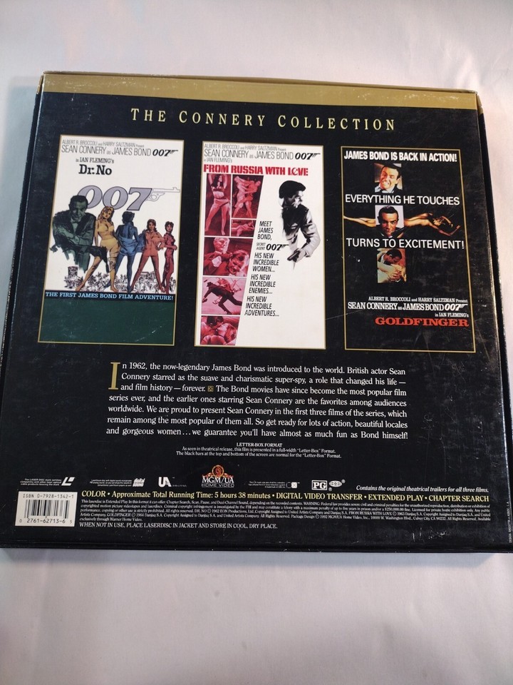 JAMES BOND THE CONNERY COLLECTION VOL.1 - 3 LaserDisc Box Set ...