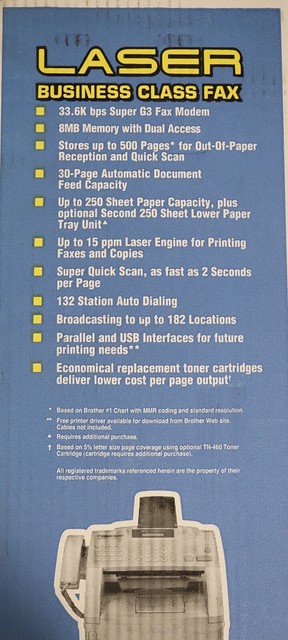 Brother IntelliFax 4100E High Speed Business Class Laser Fax Machine ...