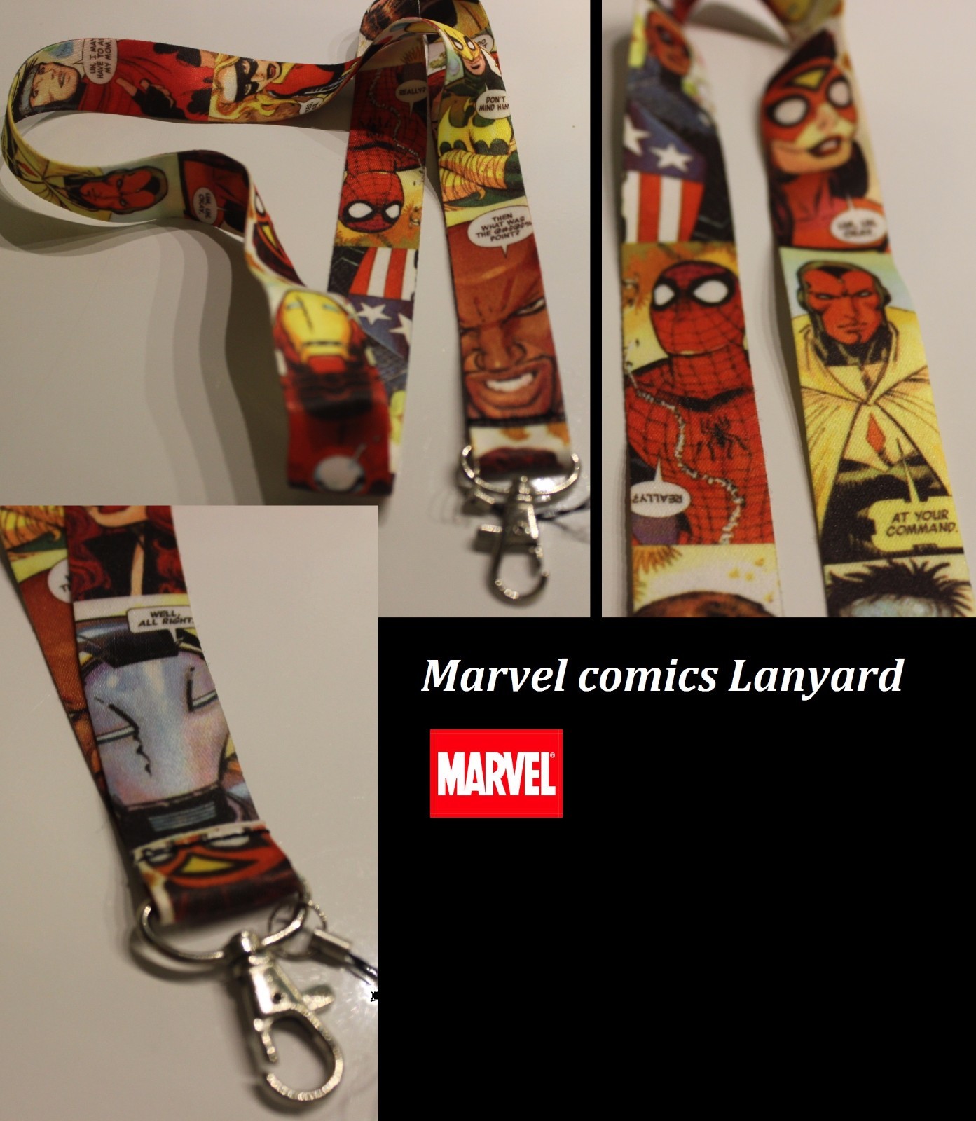 Marvel comics Avengers Lanyard Neck Strap Keychain ID Badge Holder ...