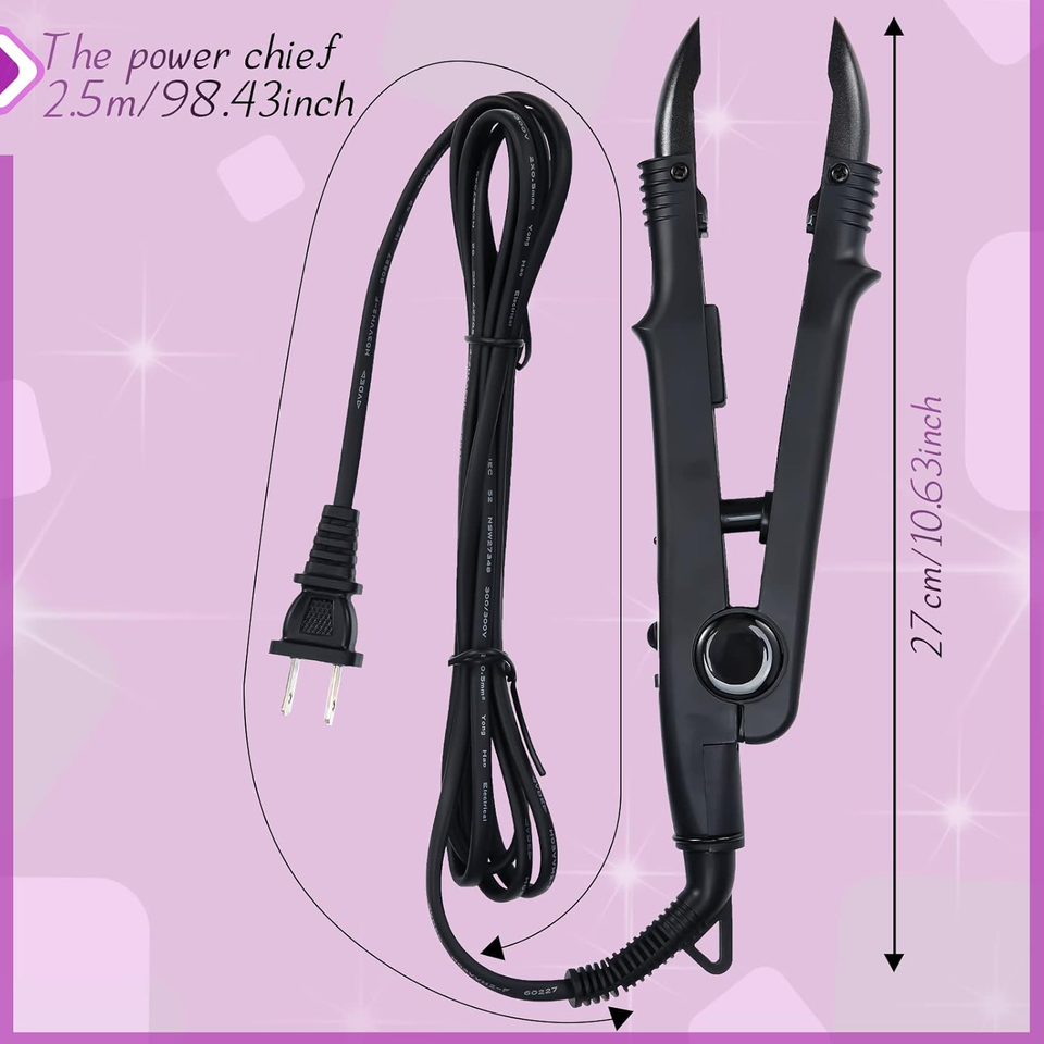 Hair Extensions Tool C Head U Tip Iron Connector Wand with 2 Bags ...