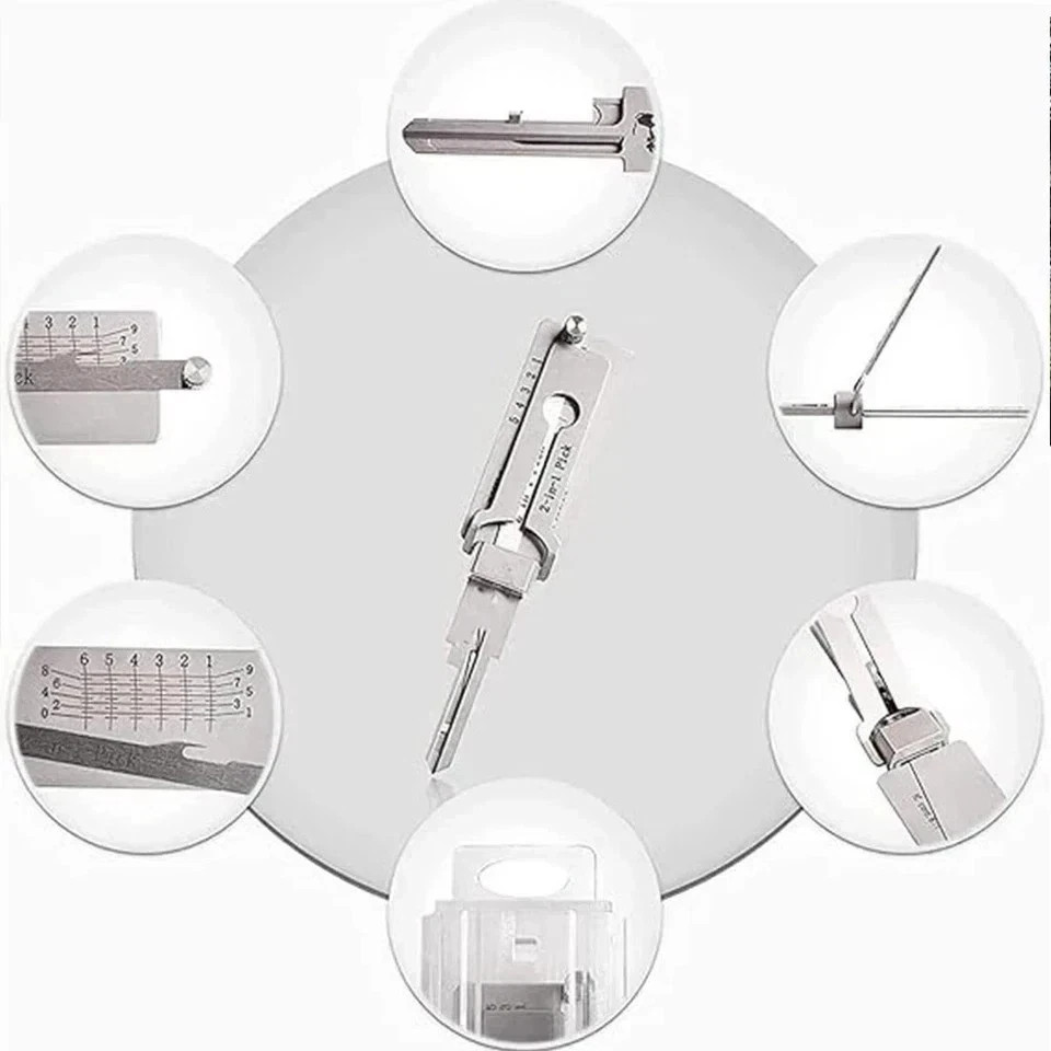Key Decoder 2 In 1 Portable Lock Picking Set Hook And Pickup Tool Kit ...
