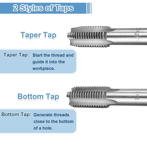 2 Pairs Metric Hand Tap Set M16 x 2 H2 Thread Taper + Bottom Taps Screw ...