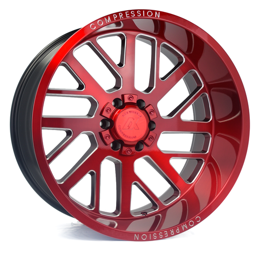 22x12 AXE 2.2 Compression Red Brushed Wheels 6x5.5 Chevy 6x135 Ford | eBay
