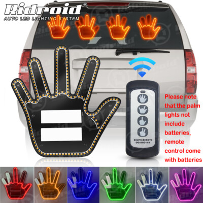 Finger Gesture Light LED Car Back Window Sign Hand Light with Remote ...