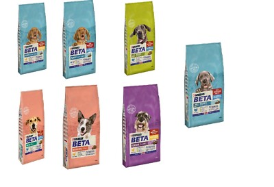 Purina Beta Dry Dog Food Kibble All Flavours All Breed Sizes 14KG Bags ...