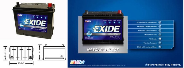 Battery-NASCAR SELECT - CCA: 750 Exide 27F-84N for sale online | eBay