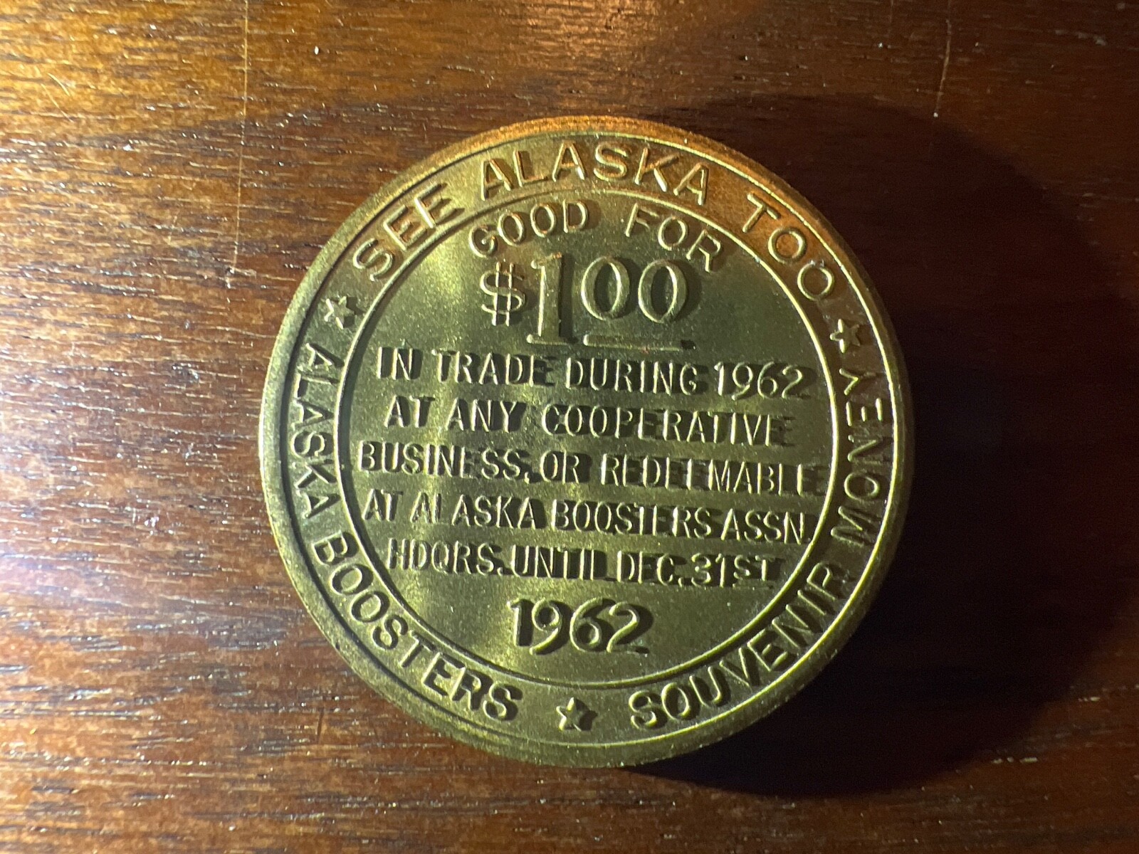 1962 Alaska Souvenir Medal BU UNC So Called Dollar Trade Gold $1 ...