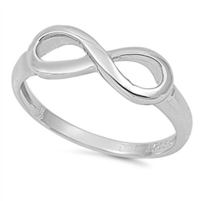 Infinity Symbol Wedding Ring Knot New .925 Sterling Silver Band Sizes 3 ...