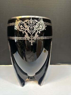 1930’s Duncan & Miller Ebony Rocket Vase With Sterling Silver Overlay ...