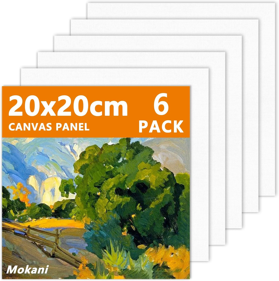 Canvas for Painting, 6 Packs Blank Canvas Panels Board - 20X20Cm (8X8 ...
