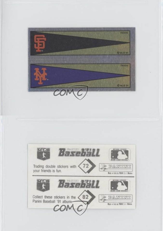 1991 Panini Album Stickers San Francisco Giants New York Mets #72-82 ...