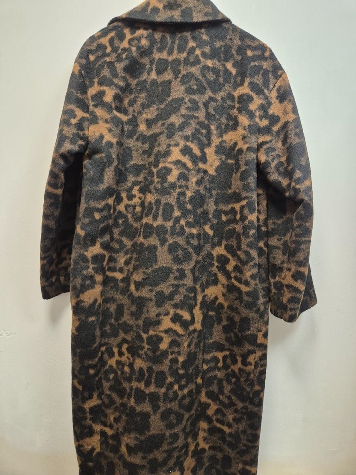 Women's TU Long Coat Leopard Print Size M CG CA1 | eBay UK