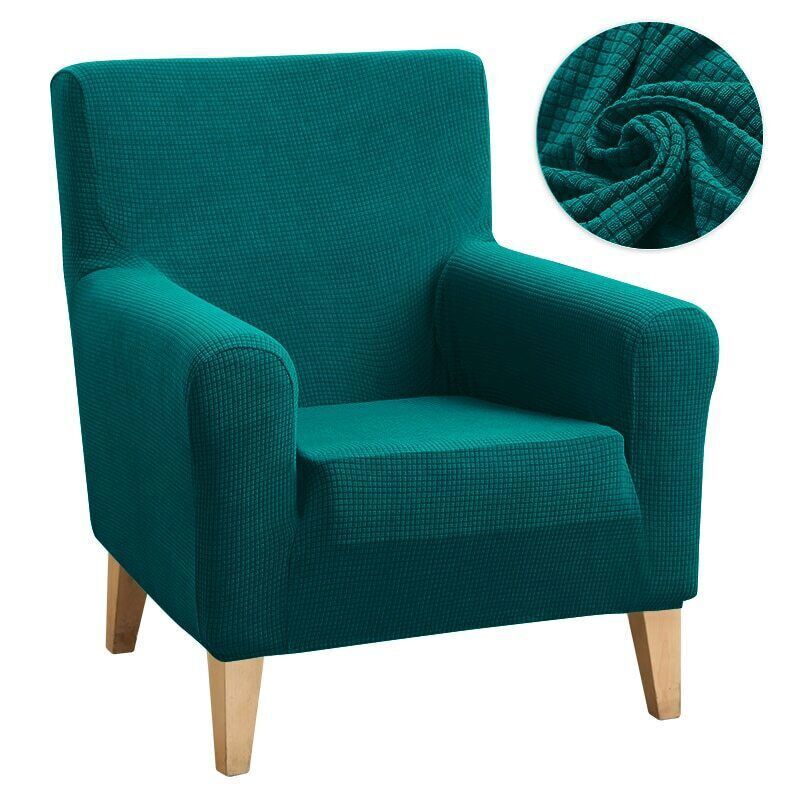 Fabric Single Sofa Cover Plaid Elastic Anti-slip Armchairs Cover For ...
