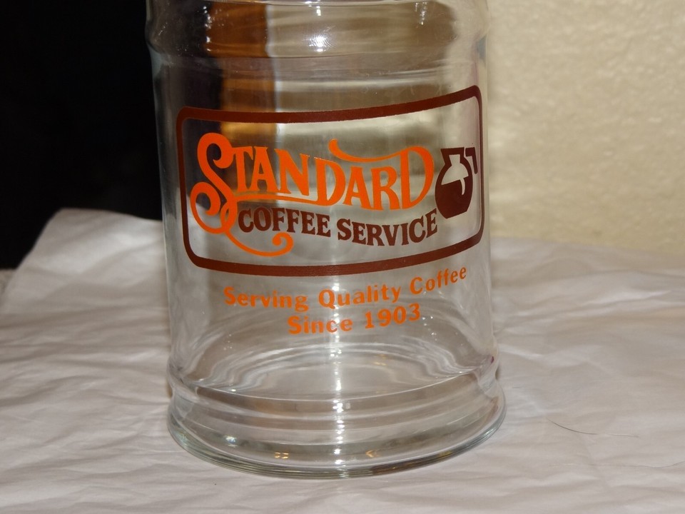 Vintage Advertising Lidded Glass canister Standard Coffee Service ...