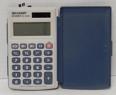 Vintage Sharp Elsi Mate EL-243S Solar Cell Calculator w/Dust Cover | eBay
