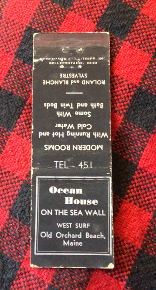 Matchbook Cover Ocean House On The Sea Wall Old Orchard Beach Me. C87 ...