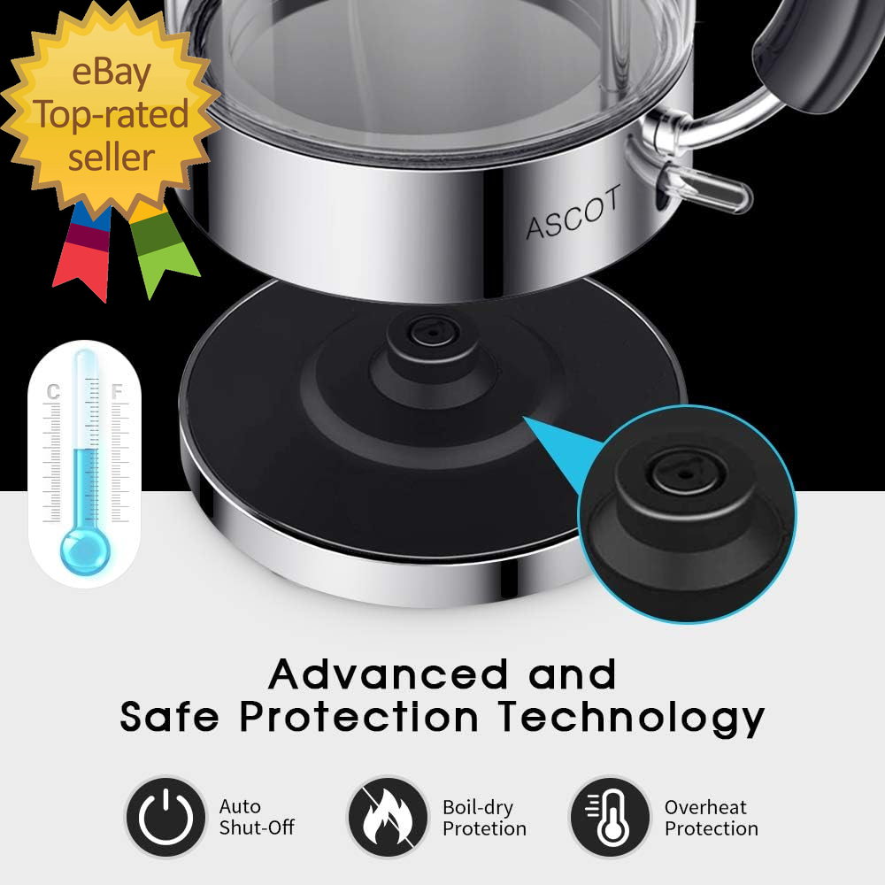 Electric Kettle, Glass Electric Tea Kettle Gifts for Men/Women/Family 1 ...
