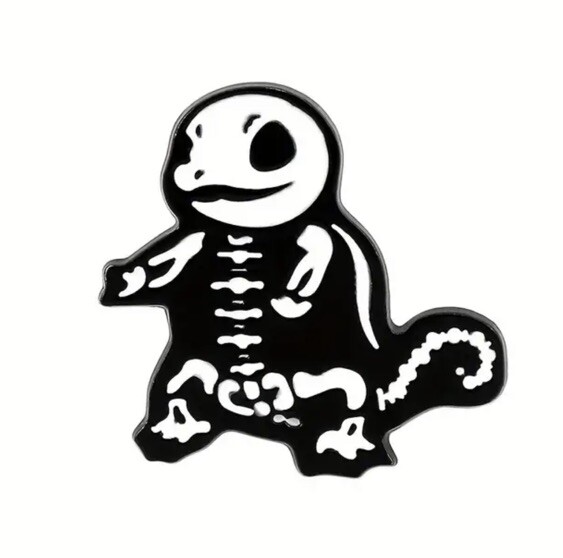 POKEMON SKELETON PIN SET (3pcs) Charmander/Squirtle/Bulbasaur Enamel ...