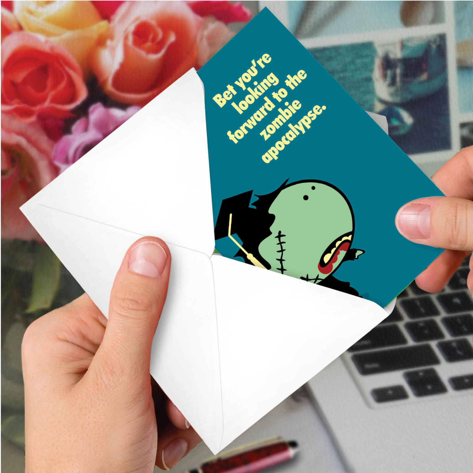 1 Funny Graduation Card - Zombie Graduate Graduation Humor Paper Card ...