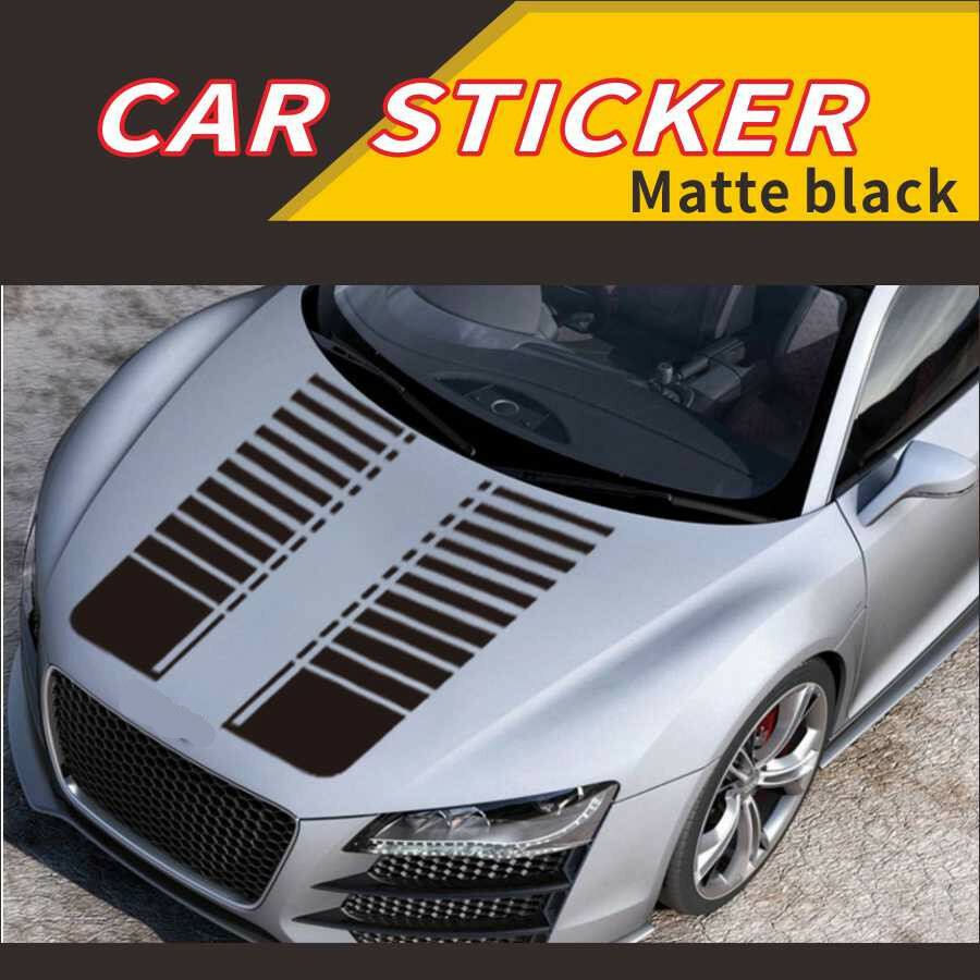 2Pcs Car Hoods Racing Stripe 95cm/37in Decals Vinyl Bonnet Sticker ...