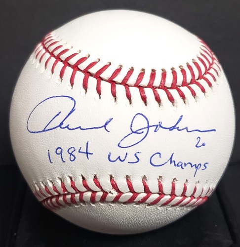 Howard Johnson autographed baseball inscribed 1984 WS Champs ROMLB Det ...