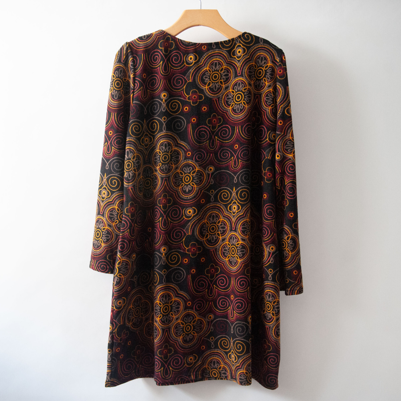 Aryeh Soft Zip Front Long Sleeve Shift Dress 3X - Gem