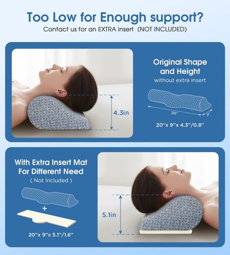 Cervical Neck Pillows for Pain Relief Sleeping, High-Density Memory ...