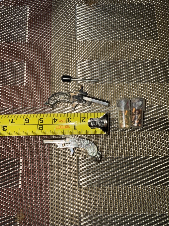 Two Antique 2mm Mini Pinfire Cap Gun Key Chain Pocket Watch Fob | eBay